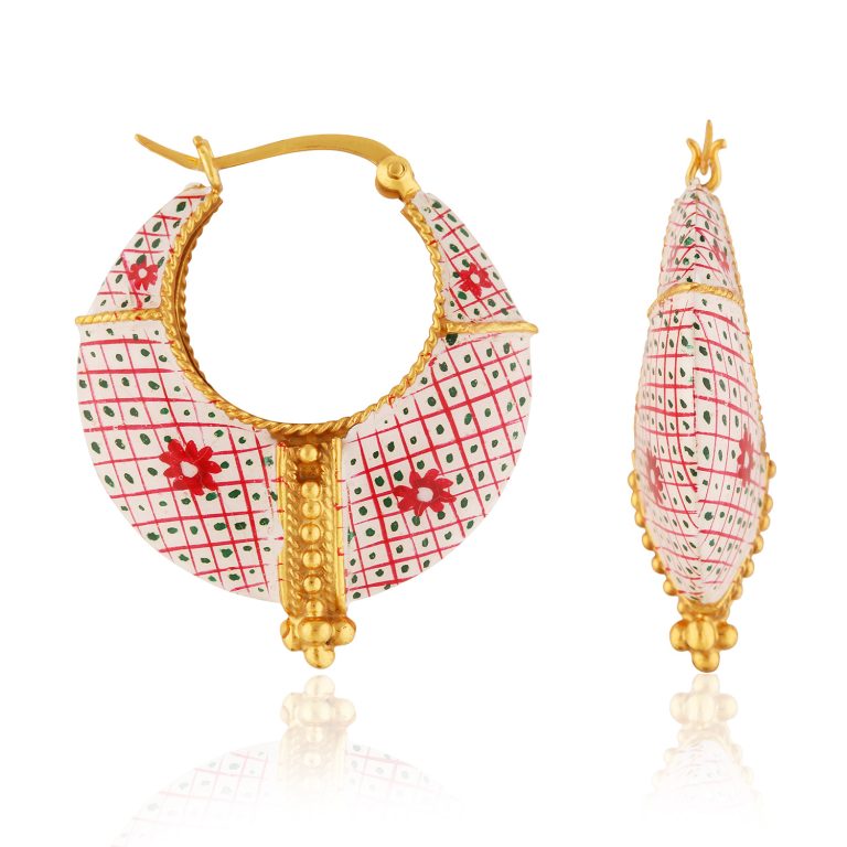 Antique Inspired Modern Earrings Online - Kastur Jewels
