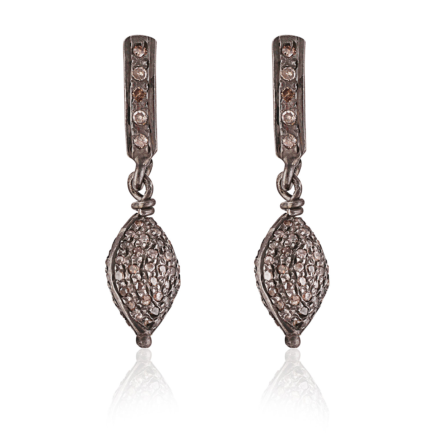 Simple Diamond Drop Earrings - Kastur Jewels